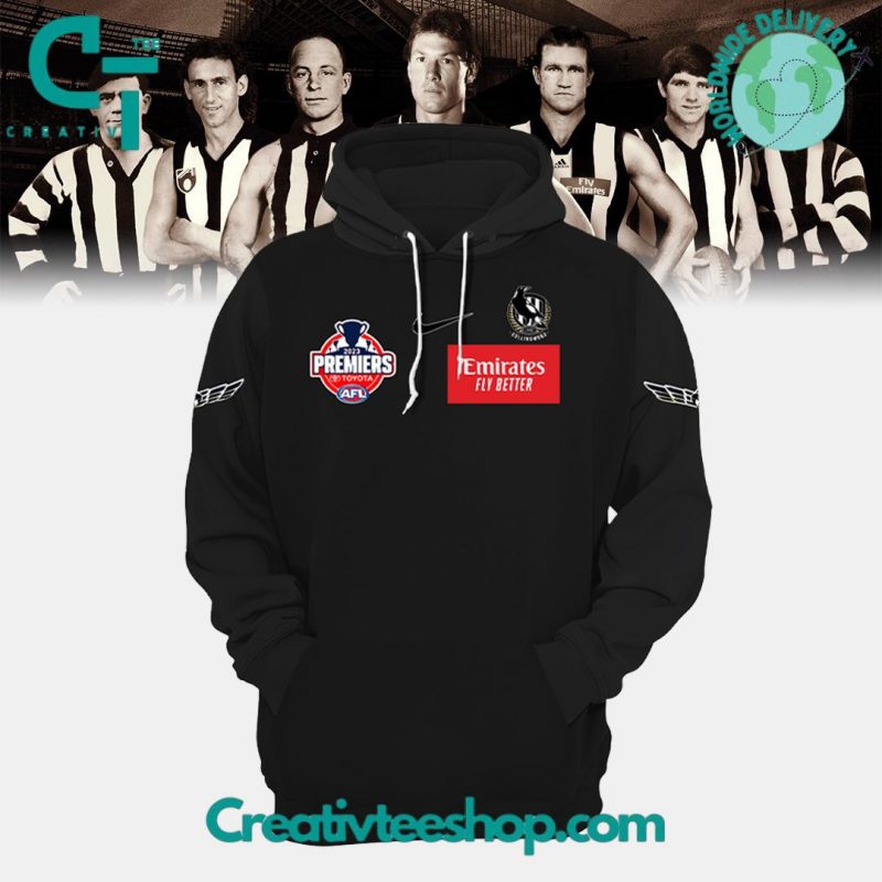 Collingwood Magpies FC AFL 2024 Go Pies Win Black Hoodie - Creativteeshop
