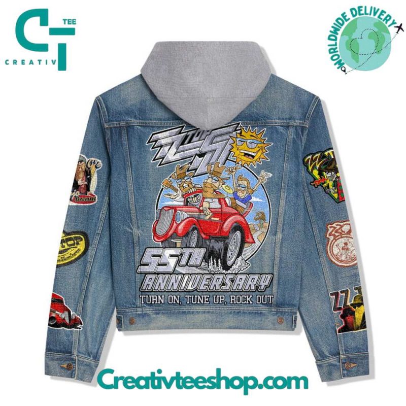 ZZ Top 55th Anniversary Hooded Denim Jacket - Creativteeshop