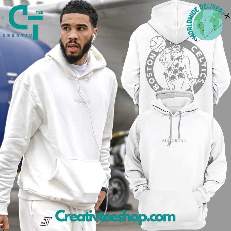 NBA Boston Celtics Jayson Tatum White Combo Hoodie, Pants - Creativteeshop