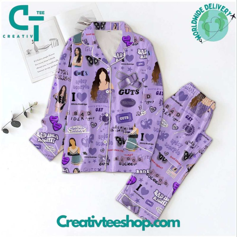 Olivia Rodrigo Guts Purple Pyjama Set - Creativteeshop