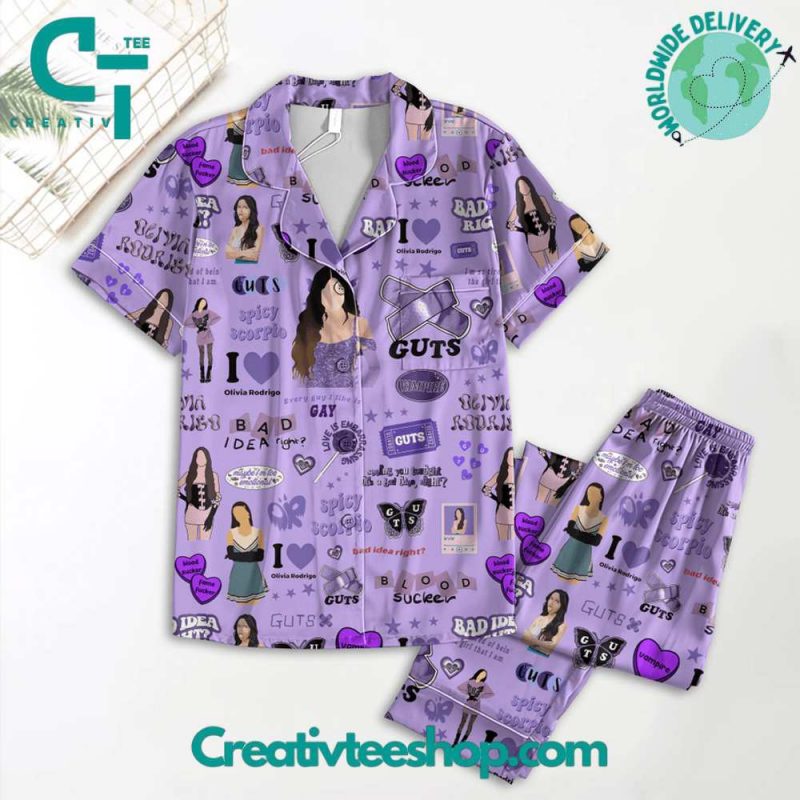 Olivia Rodrigo Guts Purple Pyjama Set - Creativteeshop
