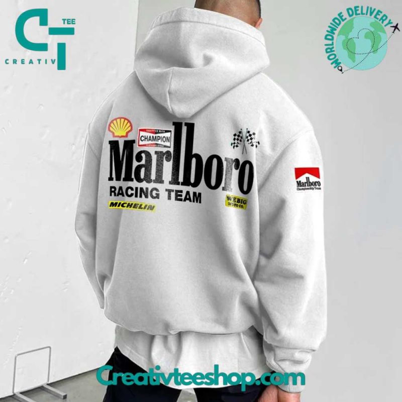 Oversized Marlboro Racing Team Grey Hoodie - Creativteeshop