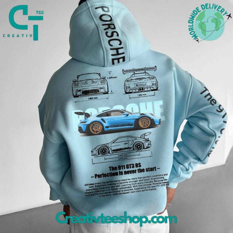 Oversized Unisex Porsche 911 GT3 RS Car Letter Graphic Hoodie ...