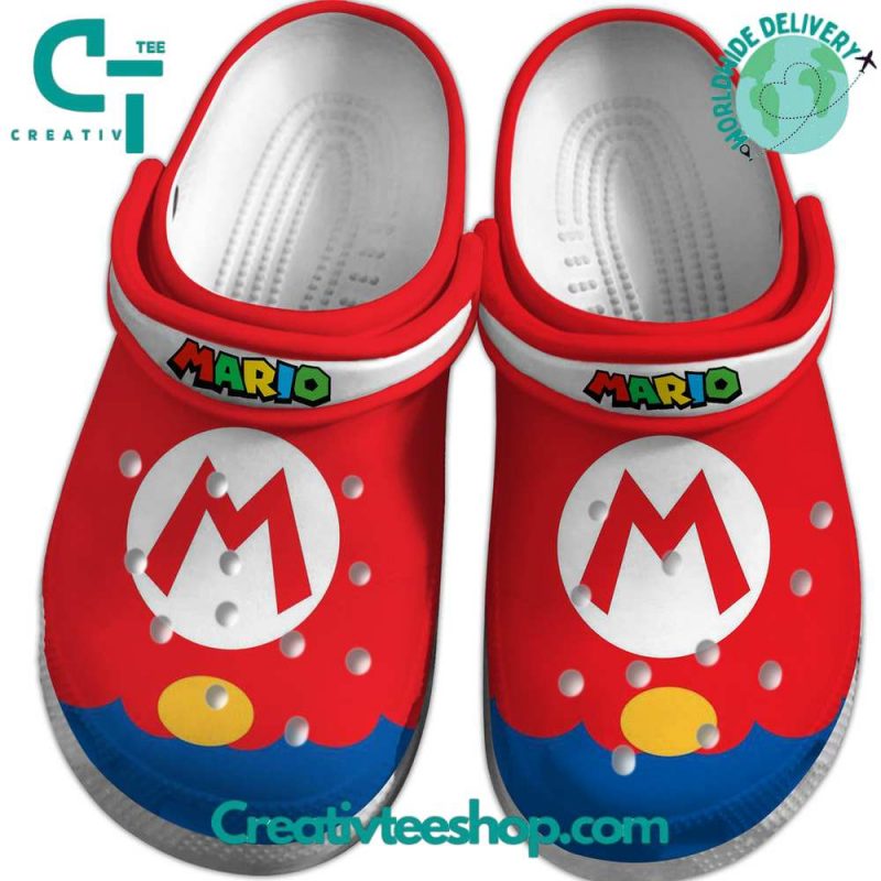 Super Mario Red Blue Crocs Shoes - Creativteeshop
