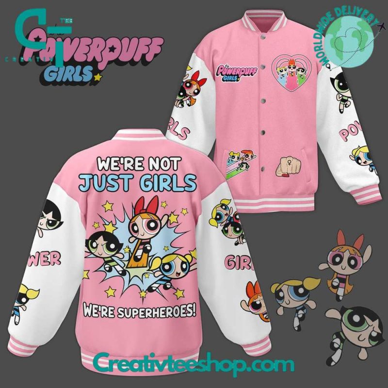 The Powerpuff Girls Pink Baseball Jacket - Creativteeshop