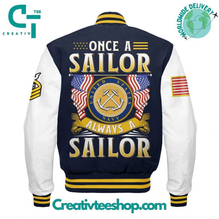 US Navy "Once A Sailor Always A Sailor" Baseball Jacket - Creativteeshop