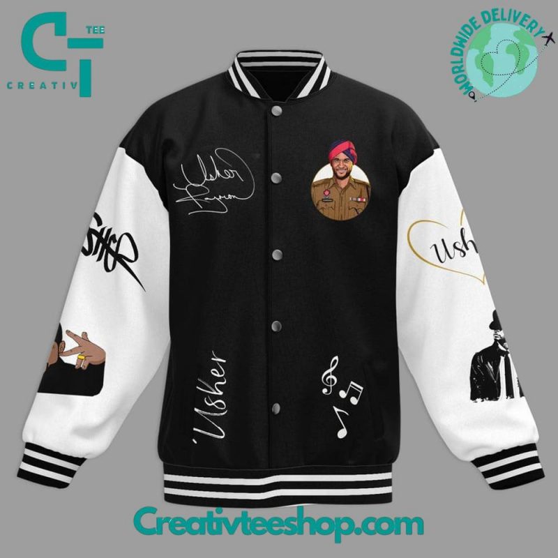 Usher Super Bowl LVIII Halftime Show Baseball Jacket - Creativteeshop Usher Super Bowl LVIII Halftime Show Baseball Jacket - Creativteeshop