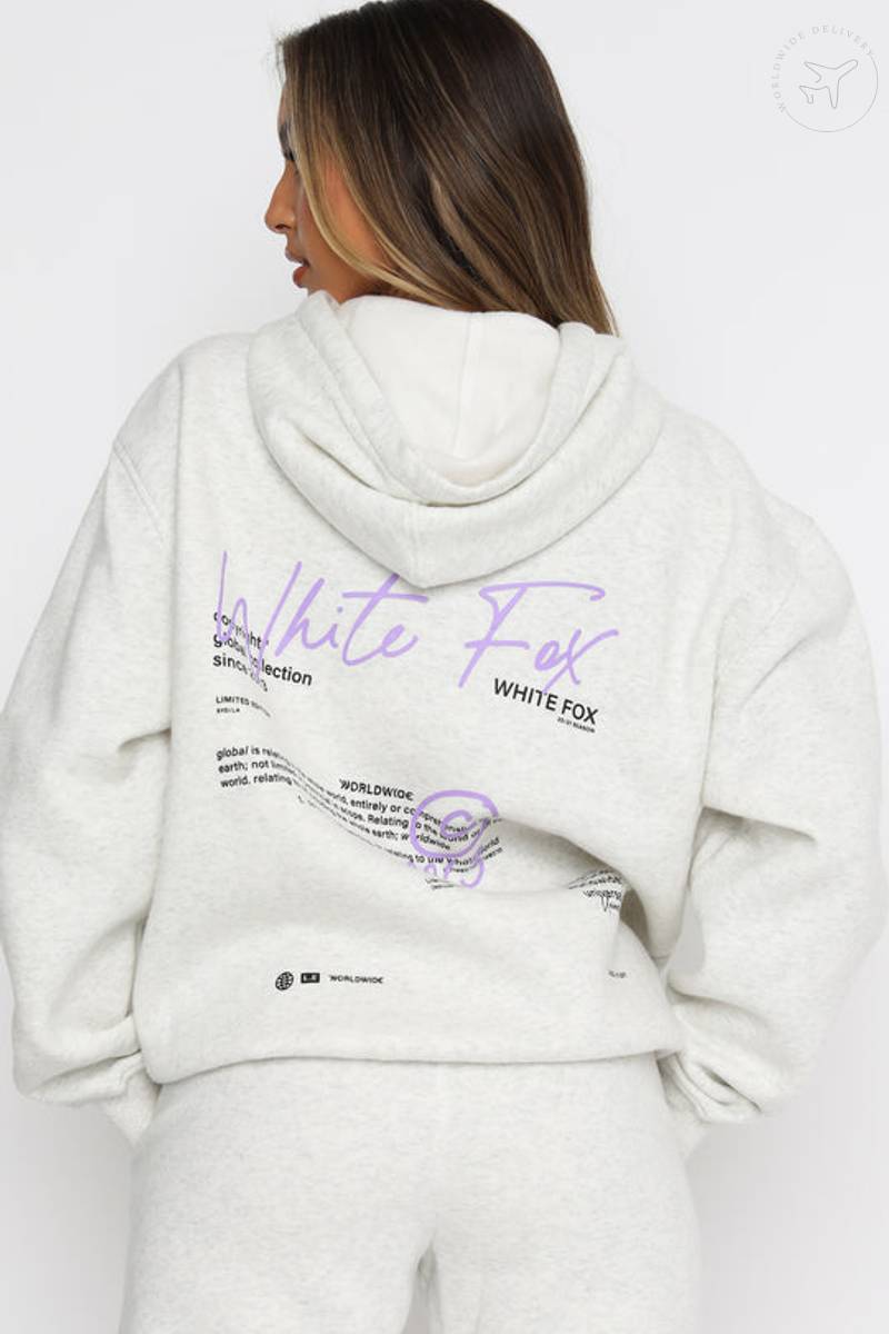 White Fox Set The New Way Grey Marle Hoodie, Pants - Creativteeshop