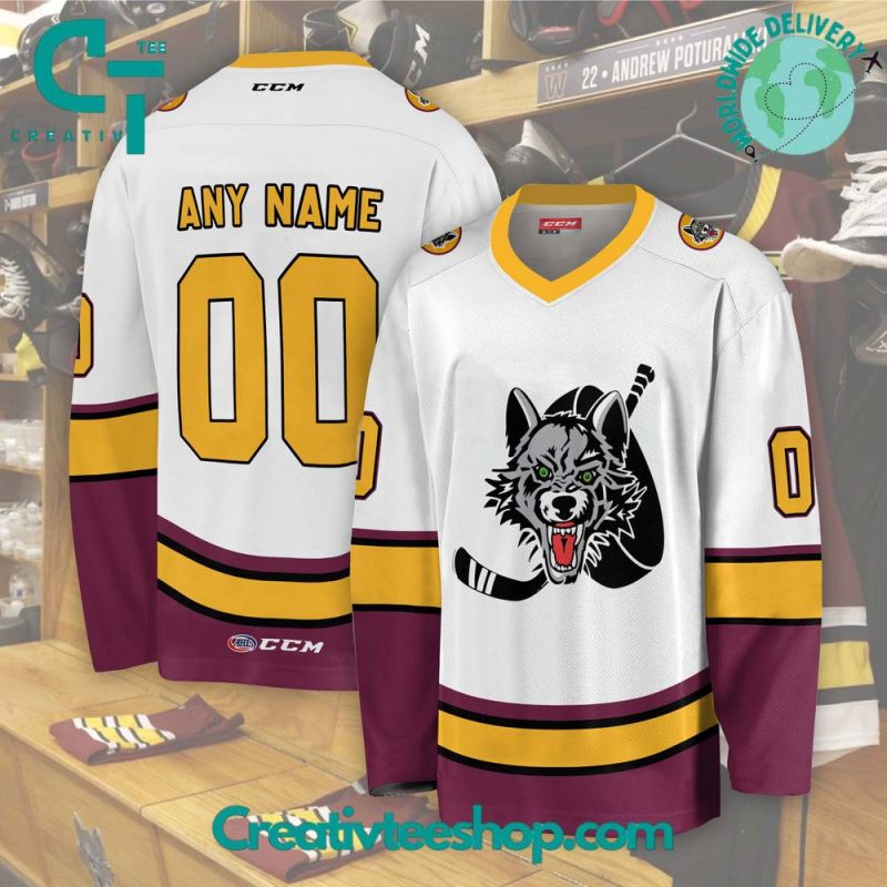 AHL Chicago Wolves 2024 White Hockey Jersey - Creativteeshop