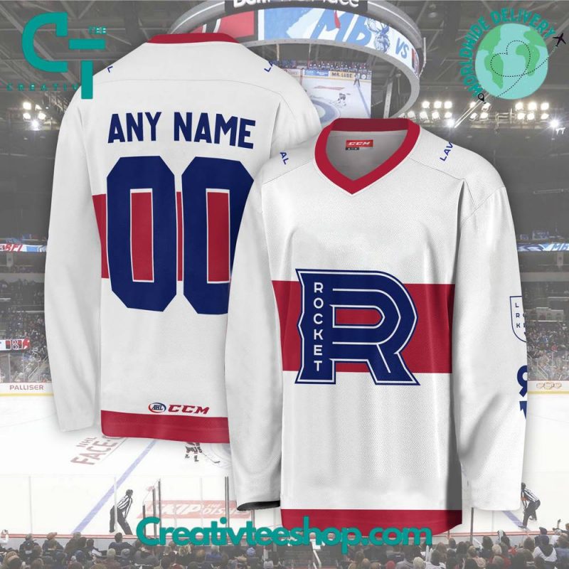 AHL Laval Rocket 2024 White Hockey Jersey - Creativteeshop