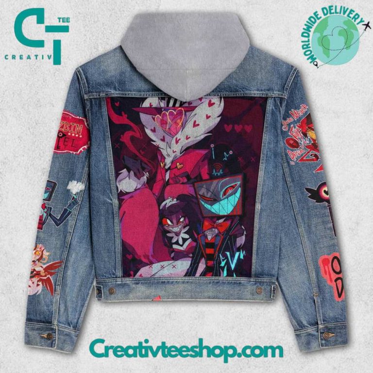 Hazbin Hotel Hooded Denim Jacket - Creativteeshop