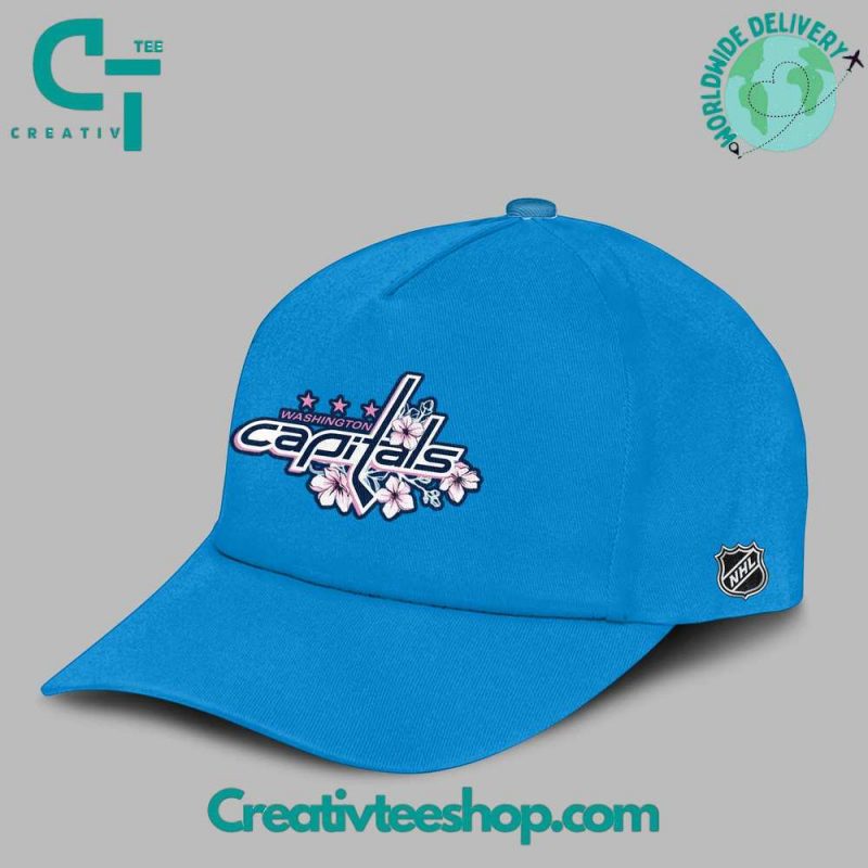 NHL Washington Capitals Cherry Blossom Blue Cap - Creativteeshop
