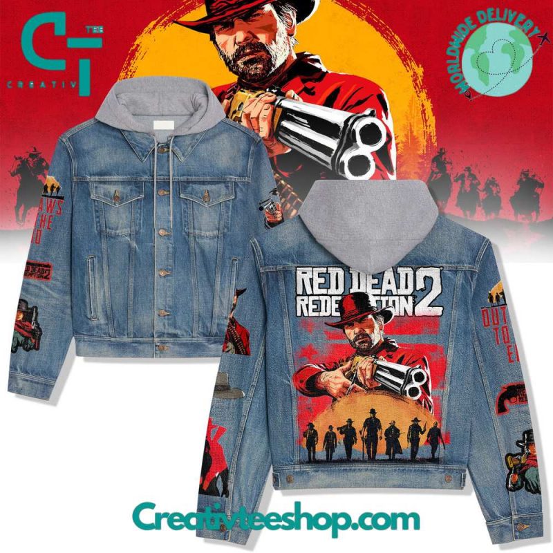 Red Dead Redemption 2 Hooded Denim Jacket - Creativteeshop
