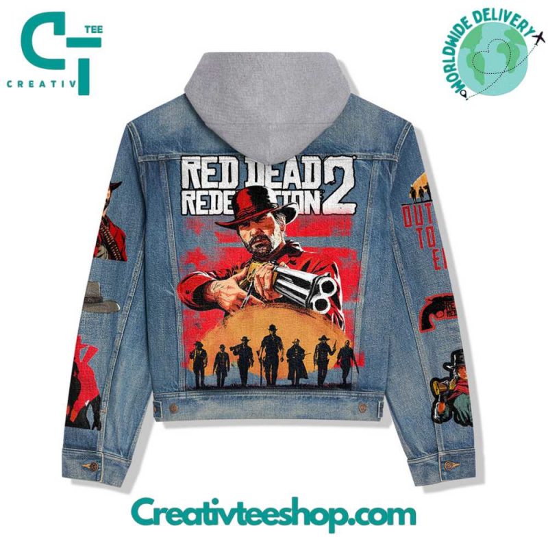 Red Dead Redemption 2 Hooded Denim Jacket - Creativteeshop