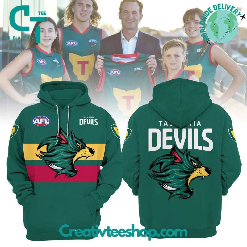 Tasmania Devils AFL New 2024 Hoodie Pants Cap - Creativteeshop