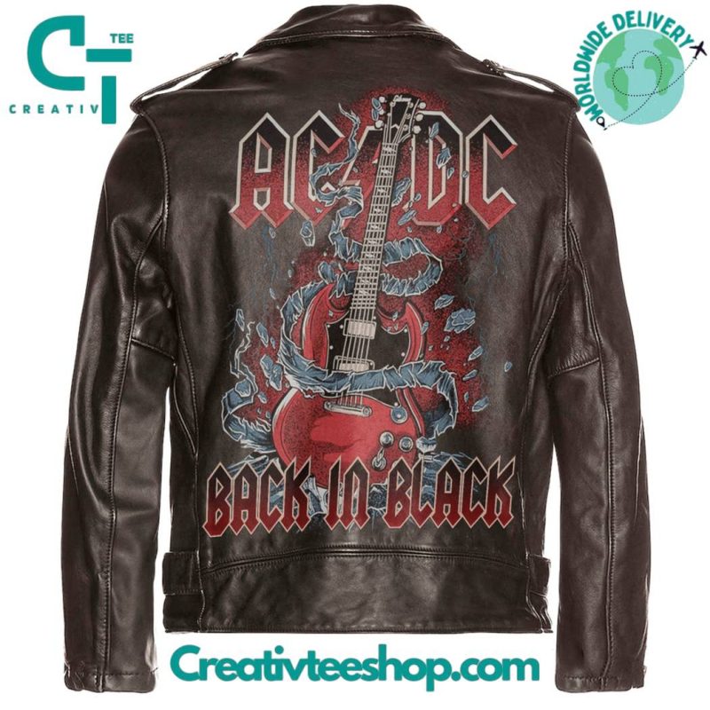 ACDC Back In Black Leather Jacket - Creativteeshop