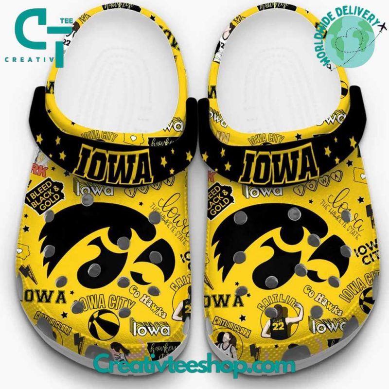 Caitlin Clark Iowa Hawkeyes Women's Basketball Crocs Shoes - Creativteeshop