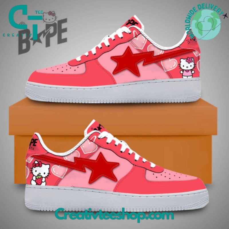 Hello Kitty Bape Star Air Force 1 Sneaker - Creativteeshop