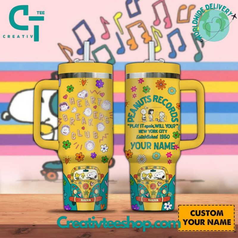 Snoopy Peanuts Records Stanley Tumbler 40oz - Creativteeshop