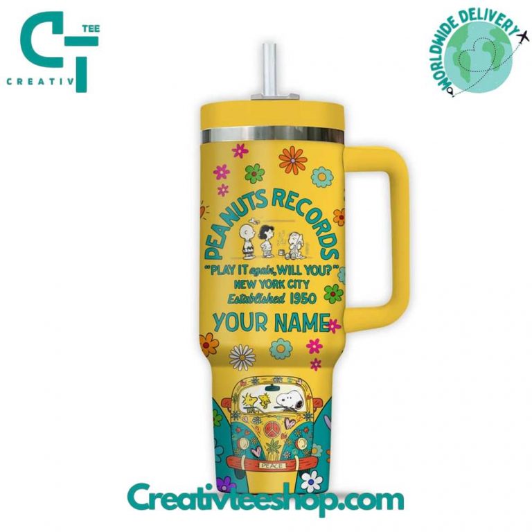 Snoopy Peanuts Records Stanley Tumbler 40oz - Creativteeshop