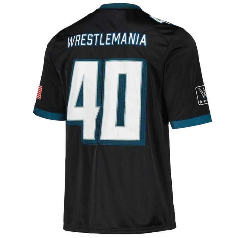WWE WrestleMania 40 Black Football Jersey - Creativteeshop