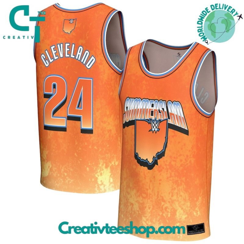WWE Orange SummerSlam 2024 Basketball Jersey - Creativteeshop