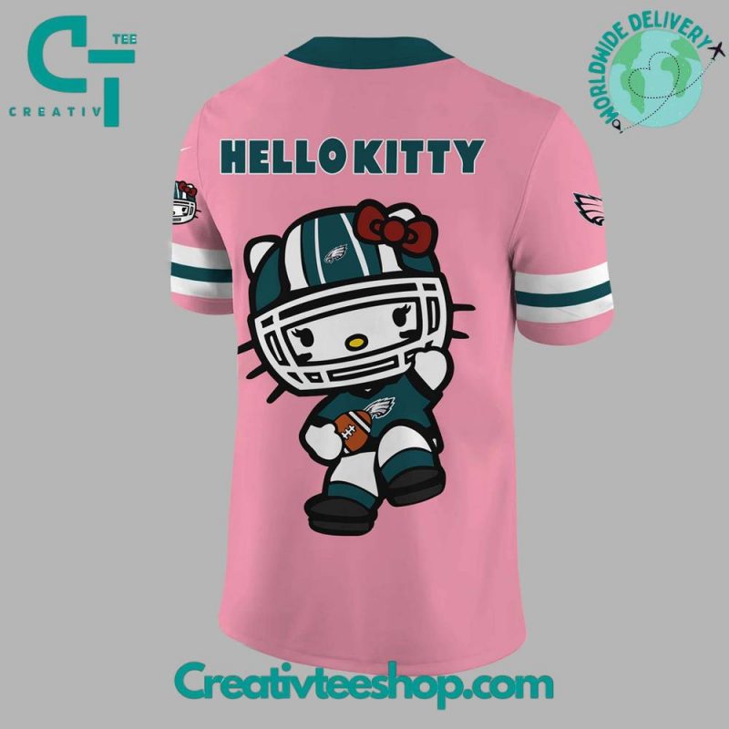 Philadelphia Eagles x Hello Kitty Pink Football Jersey - Creativteeshop