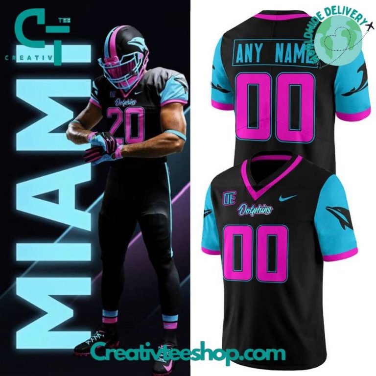 Miami Dolphins Miami Vice 2025 NFL Rivalries Personalized Football Jersey - Creativteeshop