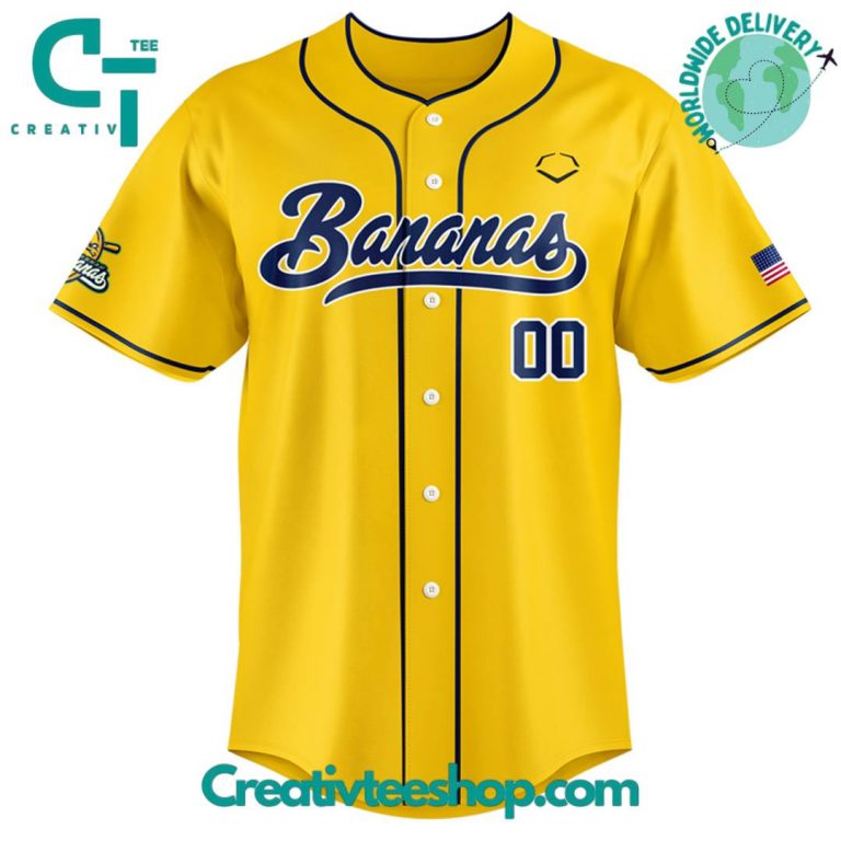 Savannah Bananas 2025 "Let's Go Bananas" Special Baseball Jersey ...