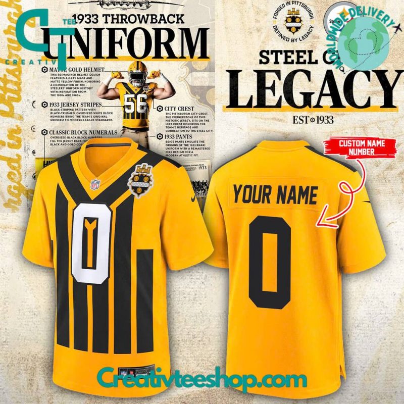 Pittsburgh Steelers DK Metcalf Gold Alternate 1933 Throwback Game ...